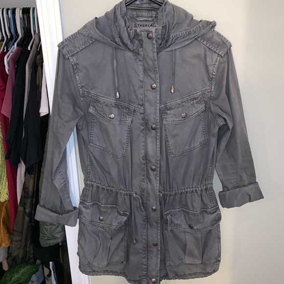 Talula | Jackets & Coats | Talula Aritzia Longer Trooper Jacket Grey ...